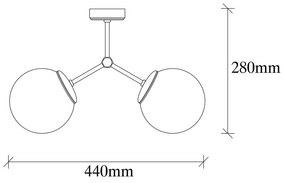 Černo-bílé stropní svítidlo Opviq lights Damar