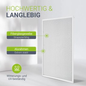 Juskys Okenní síť proti hmyzu s hliníkovým rámem Barva: Bílá, Velikost: 110 × 130 cm