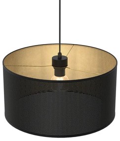 Lustr na lanku LOFT SHADE 1xE27/60W/230V pr. 40 cm černá/zlatá