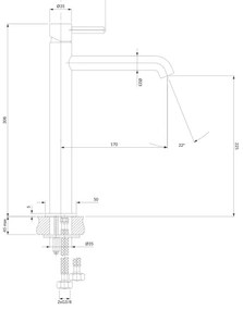 OMNIRES Y1212GR - Umyvadlová baterie Y 30,8 cm kartáčovaný grafit