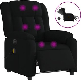 Elektrické masážní polohovací křeslo černé textil 3205306