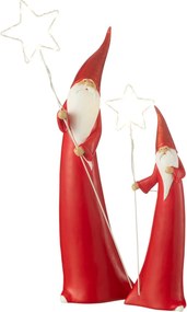 Sada 2 kusů Santa s vánoční LED hvězdou – 14*9*51/ 10*6*37 cm