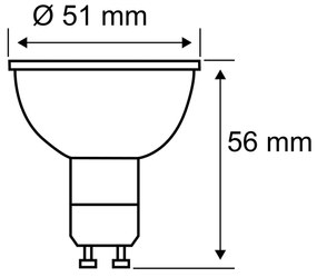 Paulmann 28577 LED žárovka, 6,5W E27 2700K 450lm tříkrokové stmívání, výška 5,6cm