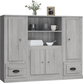 Příborníky 3 ks šedé sonoma kompozitní dřevo 3185317