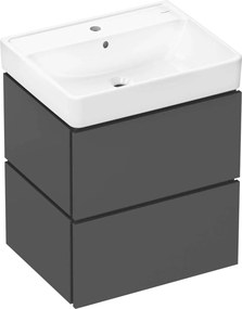 Hansgrohe Xilesa E - Skříňka s umyvadlem, 58x73x48 cm, 2 zásuvky, břidlicová matná šedá 54396760