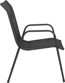 vidaXL Zahradní židle 4 ks ocel a textilen černé [316818]