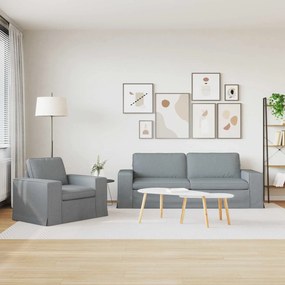 Set pohovek 2 ks Světle šedá textil 3407588