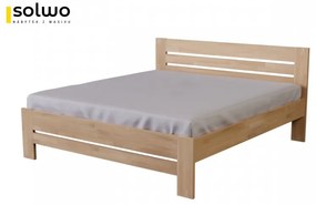 Masivní postel DARA - Solwo Design Dřevo a odstín oleje: BUK Cink - Olej odstín BO102, Rozměr spací plochy: 140x200