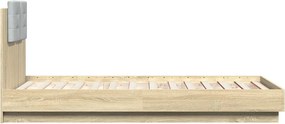 Rám postele s čelem a LED osvětlením dub sonoma 90 x 190 cm 3210061