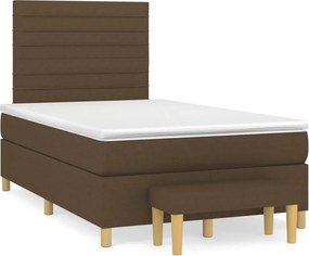 Box spring postel s matrací tmavě hnědá 120x200 cm textil 3137224