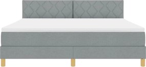 Postel s boxspringem s čelo Světle šedá 180 x 200 cm textil 3339014
