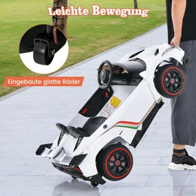 Costway Dětské elektrické auto Lamborghini s dálkovým ovládáním a LED – bílý