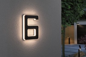 P 79847 Venkovní solární domovní číslo 6 IP44 3.000K 0,2W nabíjecí baterie výměnná - PAULMANN