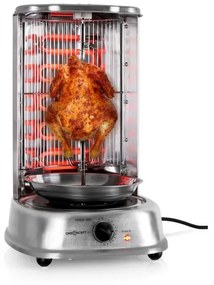 OneConcept Kebap Master stříbrný, vertikální gril 1800 W