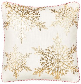 Sada 2 bavlněných polštářů vánoční motiv 45 x 45 cm bílé/zlaté STAPELIA Beliani