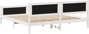 Rám postele s čelo Bílá a světle šedá 200 x 200 cm 3394302