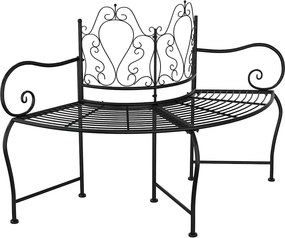 Lavice kolem stromu 150 cm černá ocel 318823
