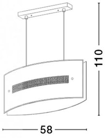 Nova Luce Závěsné svítidlo THELTA chromovaný hliník bílé sklo a křišťál E27 3x12W