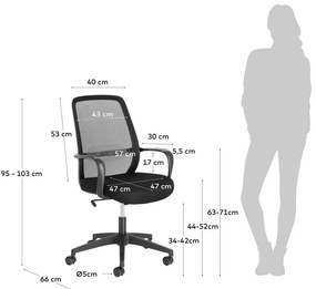 Černá kancelářská židle Melva – Kave Home