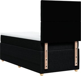 Box spring postel s matrací černá 90x200 cm textil 3291955