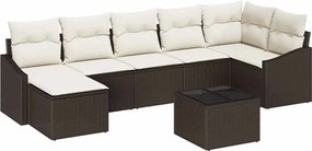Set pohovek 8 ks Hnědá polyratan 3346818