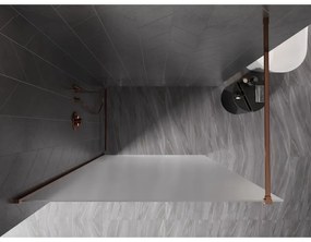 Mexen, Mexen Kioto-X sprchová stěna 120 x 200 cm, matná 10 mm, růžové zlato - 800-120-101-60-30-X