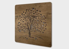 Li-Go "Javor" světelný obraz s baterií 62x62cm varianta: ovládání na obraze bez dálkového ovladače, provedení: dub světlý