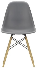 Eames Plastic Chair DSW medový jasan grafitová černé na tvrdou podlahu Vitra