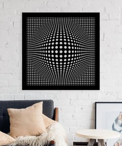 Dřevěný obraz na zeď Boule - optická iluze od 2opice.cz Materiál: ČERNÝ EBEN, Velikost (mm): 650 x 650