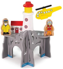 Bigjigs Rail Tunel s majákem a heliportem
