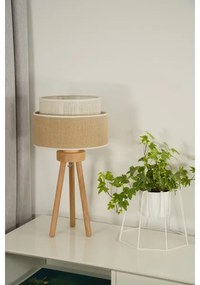Duolla - Stolní lampa YUTE BOHO 1xE27/15W/230V pr. 25 cm hnědá/krémová