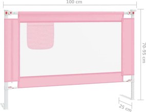 vidaXL Dětská zábrana k postýlce 100 x 25 cm textil [10190] Barva: Růžová