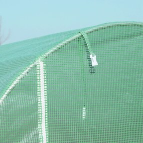 Outsunny Skleník na rajčata s oknem 500x200x210cm zelený polytunel pro zahradu a pěstování rostlin | Aosom.de