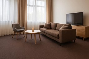 Tapibel, Metrážový koberec Cobalt SDN 64032 - AB tmavě hnědý, zátěžový, na míru, šíře 4m, hnědá, ab (mřížka), chodba / předsíň