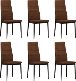 vidaXL Jídelní židle 6 ks textil [275334] Barva: Hnědá