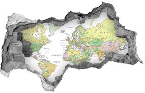 Wallmuralia Samolepící díra na stěnu Mapa světa 95x73 cm