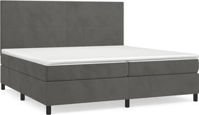 Box spring postel s matrací tmavě šedá 200x200 cm samet 3142924