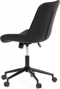 Kancelářská židle černá dekor broušené kůže černý kovový kříž KA-V3120 BK3