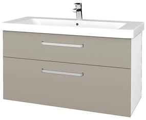 Dřevojas Koupelnová skříň Q MAX SZZ2 105 Varianta: N01 Bílá lesk / Úchytka T01 / M05 Béžová mat