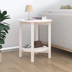 vidaXL Konferenční stolek Ø 55 x 60 cm masivní borové dřevo [822355] Barva: Bílá