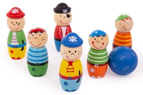 Bigjigs Toys Dřevěné kuželky Piráti