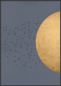 DecoKing - Nástěnný plakát - Birds Silhouette - Night