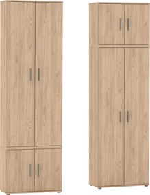 Skříň, policová, dvoudveřová, dub artisan, SERVO TYP 1