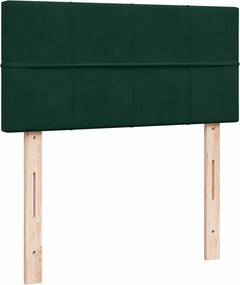 Box spring postel s matrací tmavě zelená 100x200 cm samet 3287665