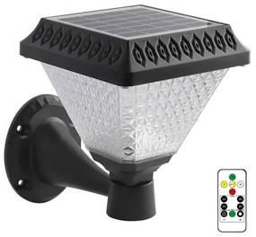 V-Tac LED Stmívatelná solární nástěnná lampa LED/0,8W/5,5V IP44 + dálkové ovládání VT0837