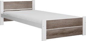 Postel IKAROS DOUBLE 80 x 200 cm, bílá/dub lanýž Matrace: Matrace Coco Maxi 20 cm, Rošt: Bez roštu