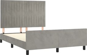 Rám postele bez matrace světle šedý 140 x 200 cm samet 3125879