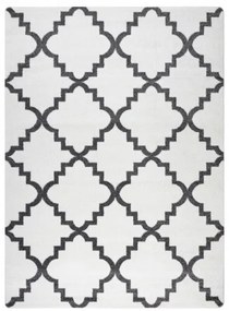 Kusový koberec SKETCH CAMERON bílý /šedý trellis
