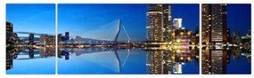Obraz - noční Rotterdam (170x50 cm)