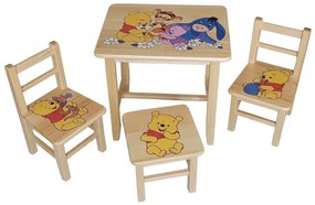 Drew-mix Dětský stůl ze dřeva se židličkami Pů Vzor 1